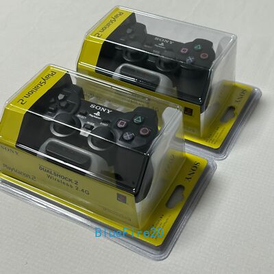 2PCS OEM-Wireless Controller for Playstation 2 PS2-Black | eBay