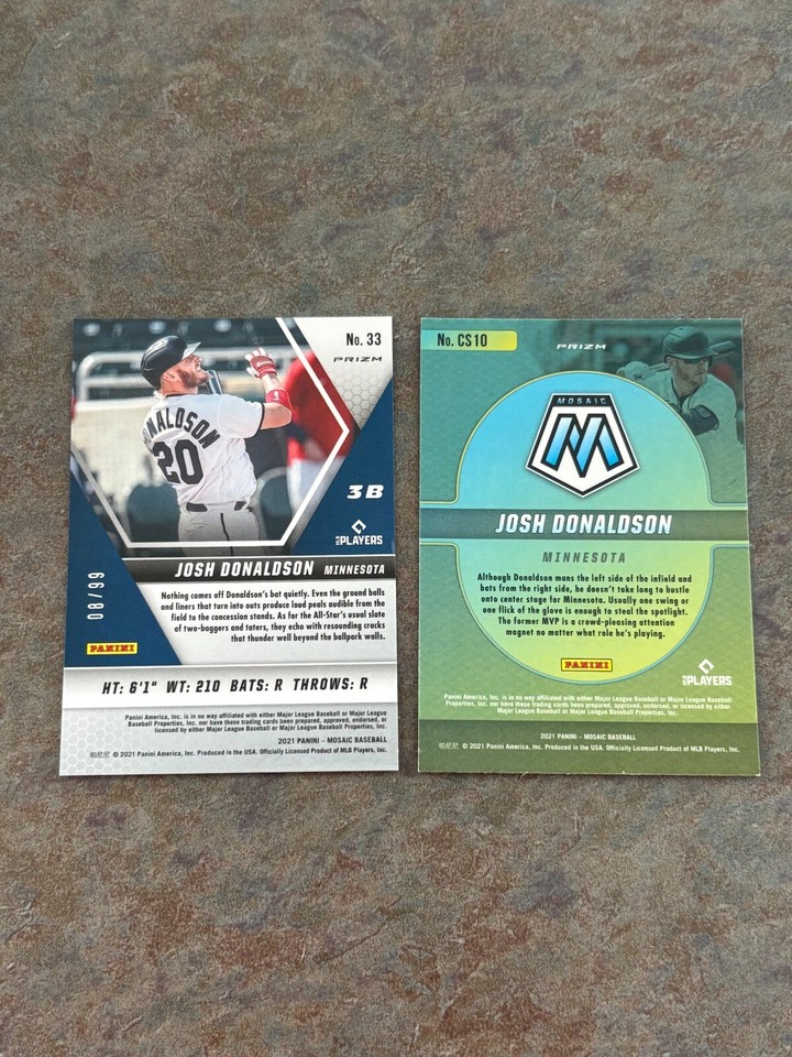 2022 Panini Mosaic #193 Josh Donaldson Blue Mosaic #/99 (Both Ship) | eBay