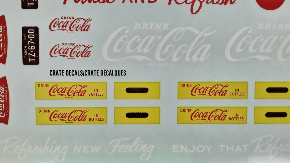 1960 Ranchero 1/25 Diorama 60's Style Coke Machine Decal Sheet Coca ...