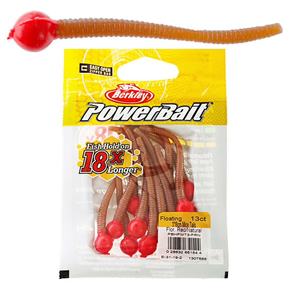 Berkley PowerBait Mice Tail Soft Bait 7cm Fluorescent Red/Natural | eBay