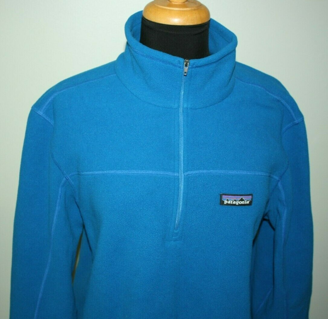 Patagonia Mens Classic MED. BLUE Fleece Jacket 1/4 Zi… - Gem