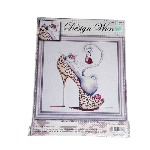 Design Works Counted Cross Stitch Kit Fashionista Cat 2744 Sealed | eBay