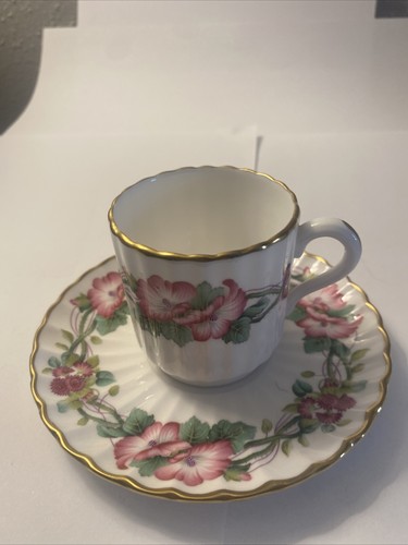 Spode "Wild Mallow" Demitasse Tea Cup And Saucer Gold Gilded, Made In ...