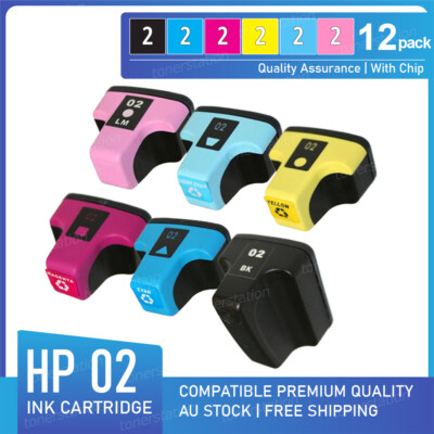 12x Ink Cartridges For HP 02 Photosmart C6180 C6270 C6280 C7180 C7280 ...