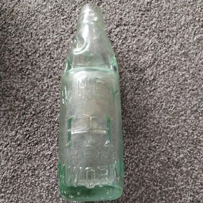 Vintage Codd Bottle. Glass Marble ball Stopper & Wood Codswallop.H Hey ...