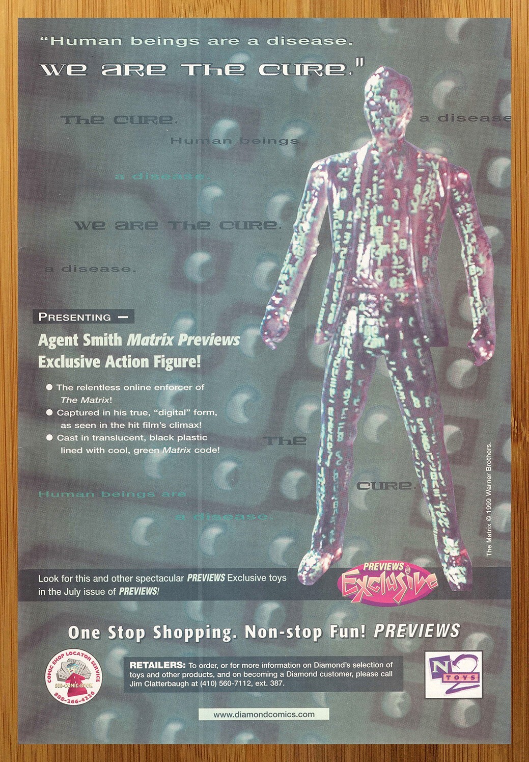 2000 N2 Toys The Matrix Agent Smith Exclusive Figure Print Ad/Poster Movie Art | eBay
