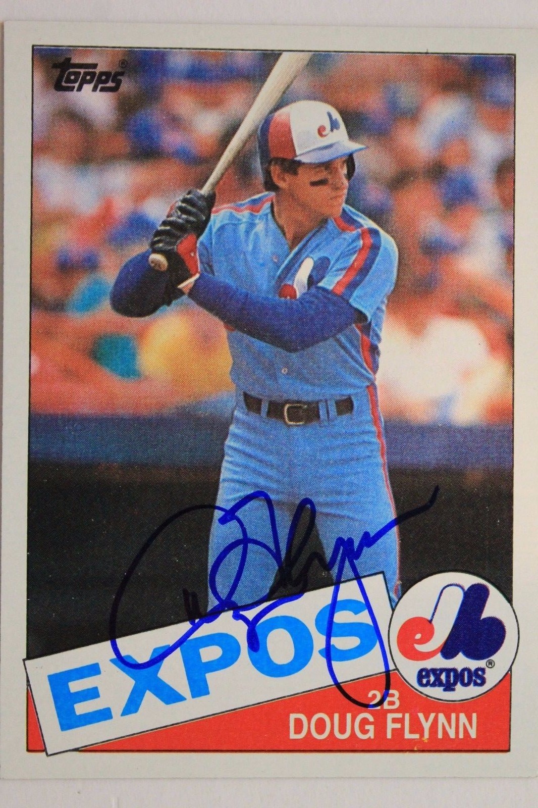 Doug Flynn Expos Mets Reds Rangers Autographed 1985 Topps #554 Signed ...