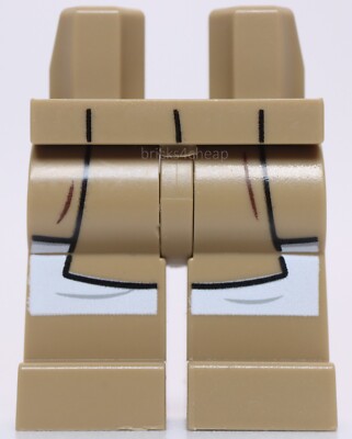 Lego Hips and Legs with SW Jedi Robe with 2 Dark Brown Wrinkles White ...