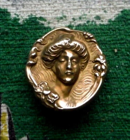 Antique Art Nouveau woman small pin | eBay