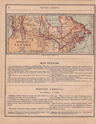 Pre-1900 - Map Of The Dominion Of Canada