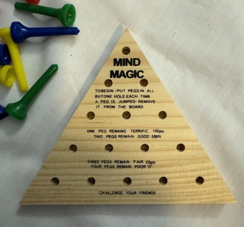 Lot Of 2 Brain Teasers Wood Peg Games Mind Magic & Insanity Cracker ...