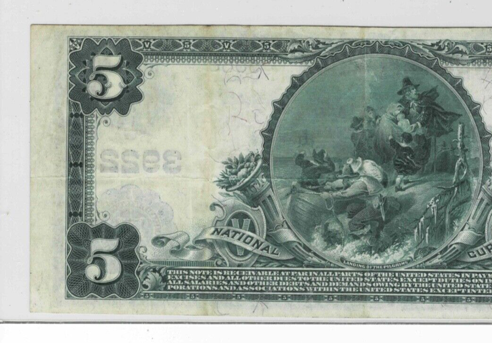 1902 $5 National Bank 'Plain Back' note-fr.600 (Salem,NJ-CH#3922) PCGS ...