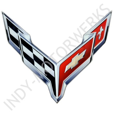 CORVETTE C8 2020 + ON METAL EMBLEM SIGN FULL 20" X 19" SIZE CUSTOM ...