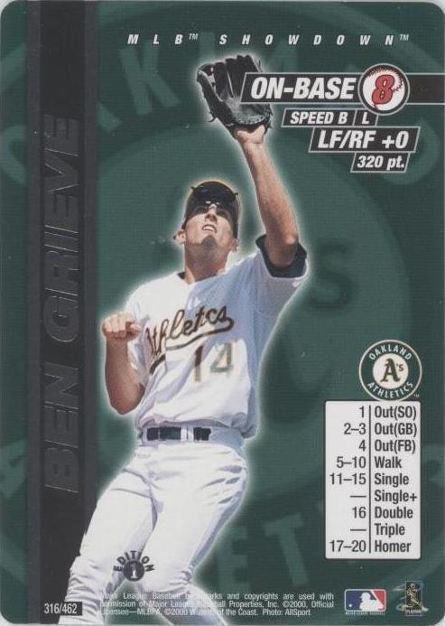 2000 MLB Showdown - Ben Grieve #316 1st Edition for sale online | eBay