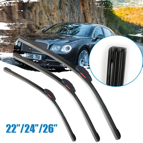 1x Universal Car Front Window Double Rubber Strip Boneless Wiper Blade ...