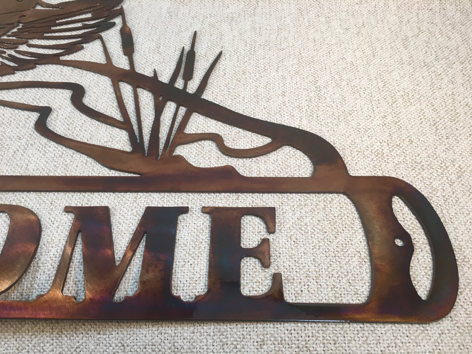 Duck Landing On Pond Welcome Sign Metal Wall Art | eBay