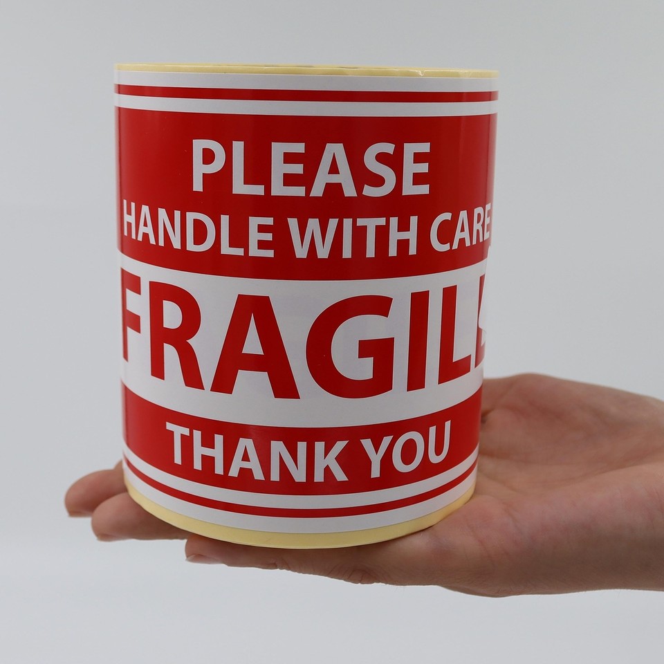 Fragile Stickers 4 x 6 Inch, for Shipping, Moving and Packing, Please ...