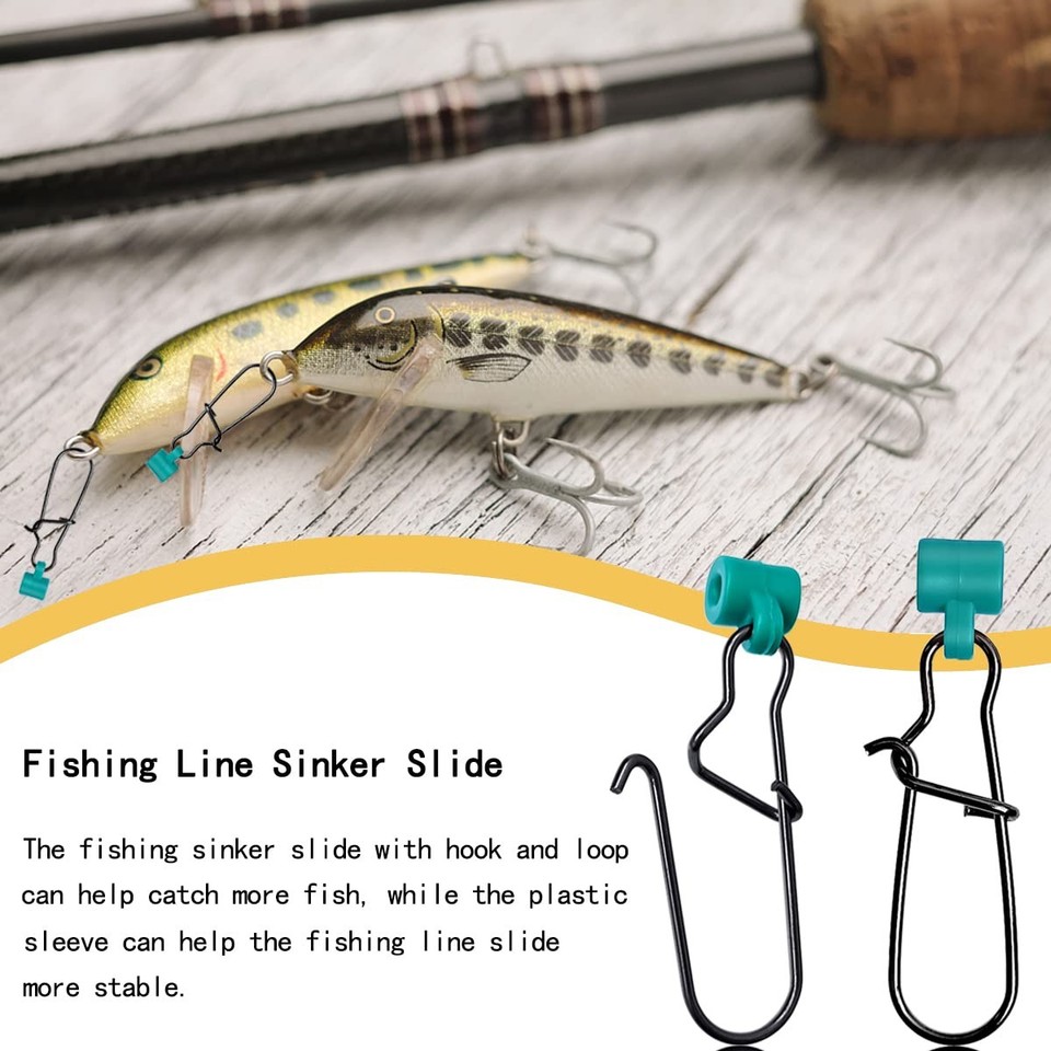 40Pcs Stainless Steel Fishing Line Sinker Slides Catfishing Rig with ...
