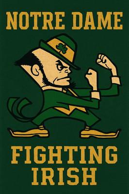 p Notre Dame Logo Poster 12x8in Metal Sign NCAA Football Wall Decor | eBay