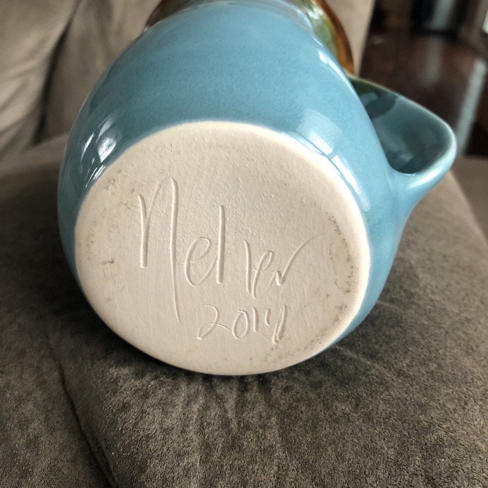 Neher 2014 Clay in Motion Signed Pottery Mug Hand Warmer Right-Handed ...