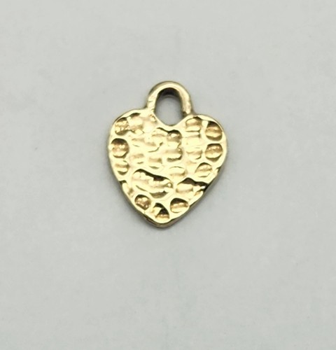 Vintage Sterling Silver Gold Overlay Heart Petite Tag Hammered Charm ...