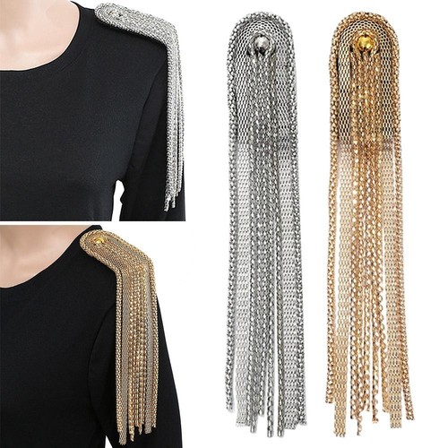 Long Chain Tassel Epaulette Pin Beads Clothing Accessories Brooch Men ...