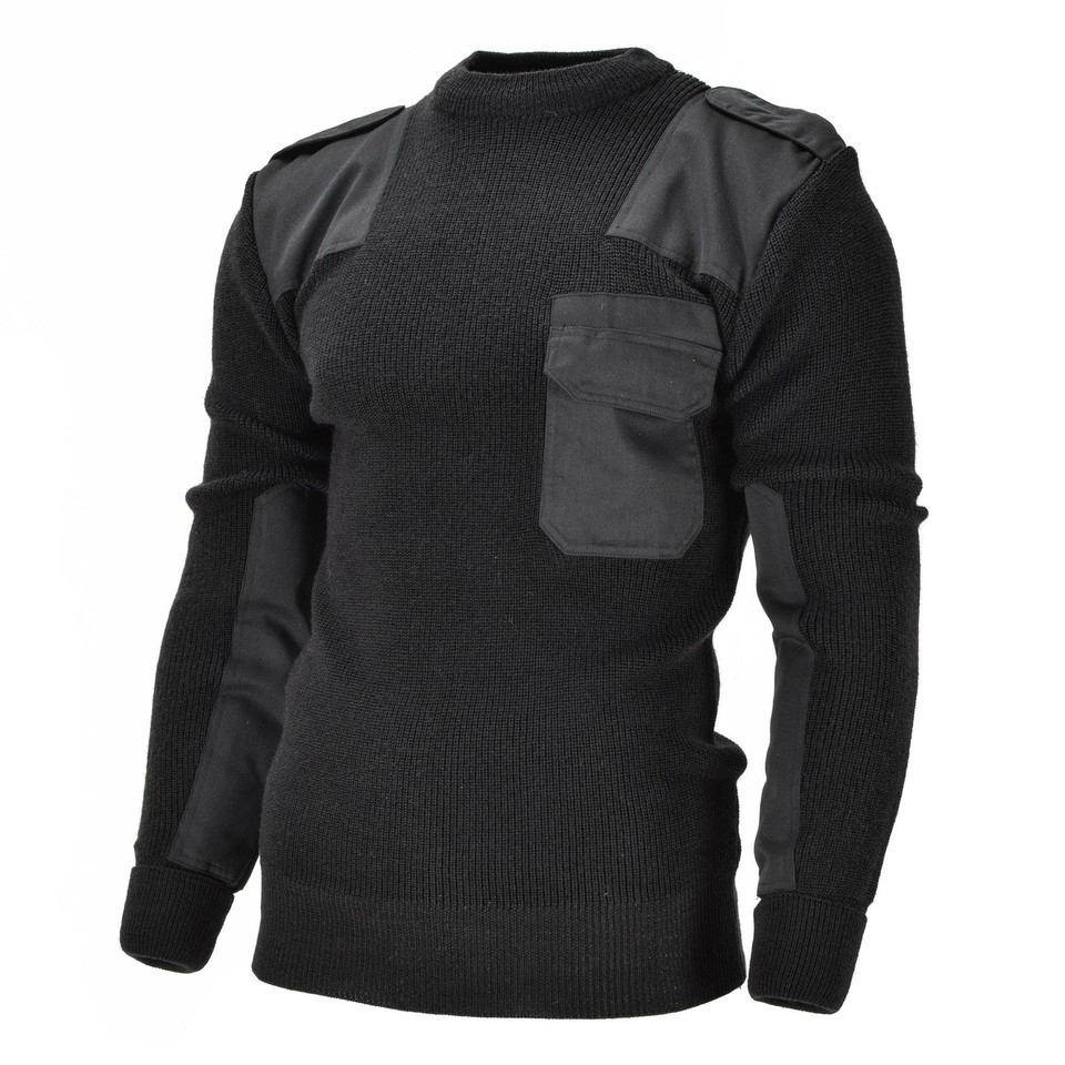 Mil-Tec brand Men Sweater German pullover Commando Jumper Black sweater ...
