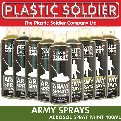 Plastic Soldier Company ARMY SPRAYS Aerosol paint 400ml can range ALL ...