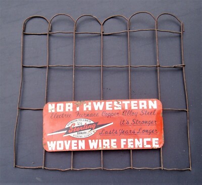 DC: Vintage Wire Fence Sign, Northwestern Woven Wire Fence, Rarely Seen ...