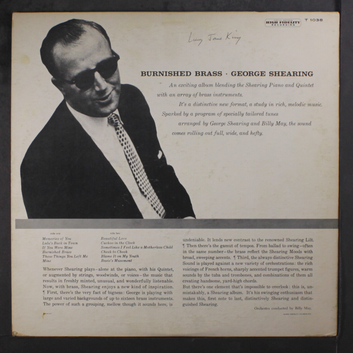 GEORGE SHEARING: burnished brass CAPITOL 12" LP 33 RPM | eBay