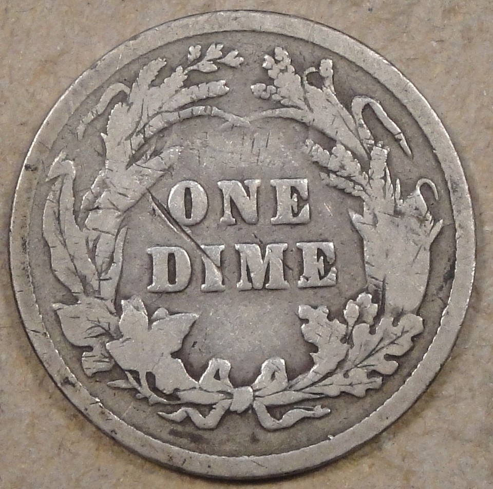 1892 Barber Dime 10c Bold Rim G some old scratches | eBay