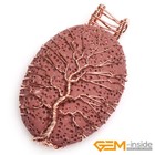 Natural Volcanic Lava Gemstone Oval Charms Pendant Necklace Jewelry ...