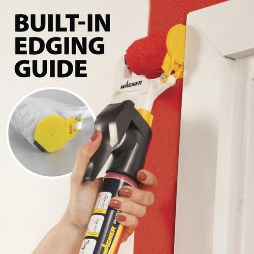 3" Powe Paint Primer Roller w/ Trim Tool Edge Guide Cordless Adjustable ...