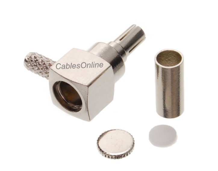 2-Pack CRC9 Male Right-Angle Connector for RG316,174,178 Coax Cable, RF ...
