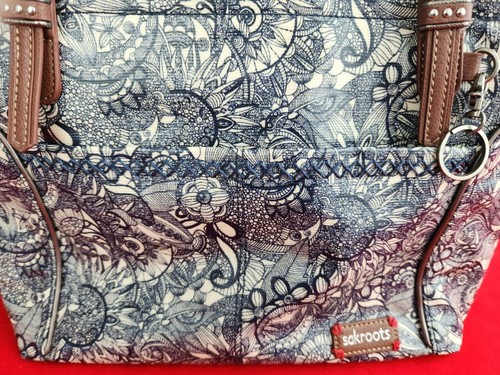 Sakroots Gray Artist Circle "Spirit Desert" Poly Coated Canvas Purse ...