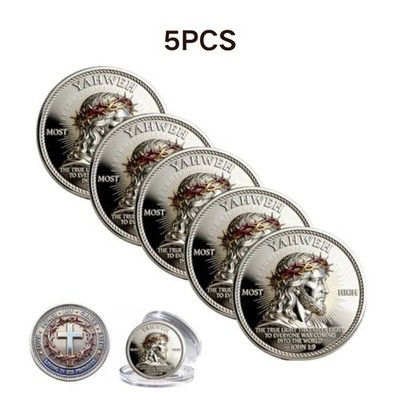 5pcs Yahweh – The Living Light Faith Commemorative Coin,Christian ...