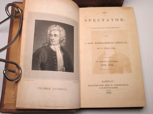 THE SPECTATOR Antique 1827 Complete 8Vol Book Set London History ...