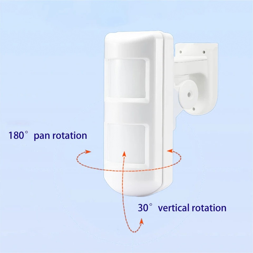 Outdoor wired motion sensor with dual PIR and microwave detection ...