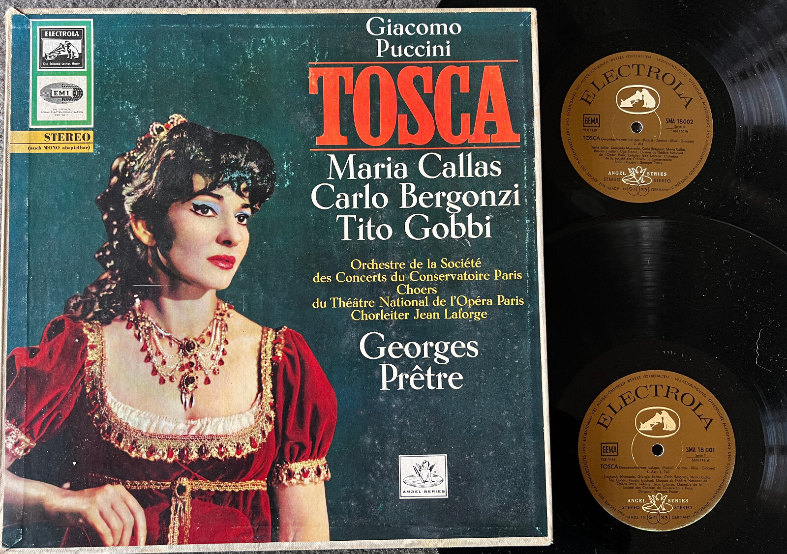 GIACOMO PUCCINI Tosca MARIA CALLAS Angel Electrola GERMAN 2LP Box Set ...
