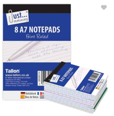 8 x A7 Notebooks Lined Paper - Small Easy Notepads Lined Paper Writing ...
