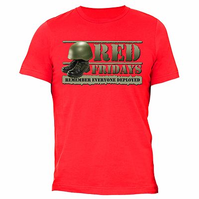 Red Fridays T-shirt Helmet Combat boot Memorial Military Army USA ...
