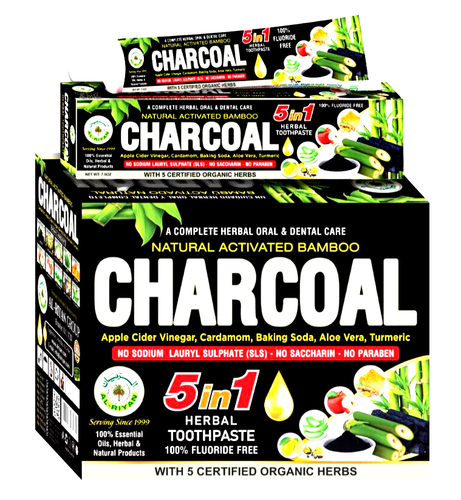 ORGANIC TOOTHPASTE- AL RIYAN CHARCOAL Toothpaste 100% Natural Fluoride ...
