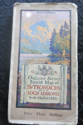 Ordnance Survey Tourist Map of TROSSACHS AND LOCH LOMOND 1934 1 inch to ...