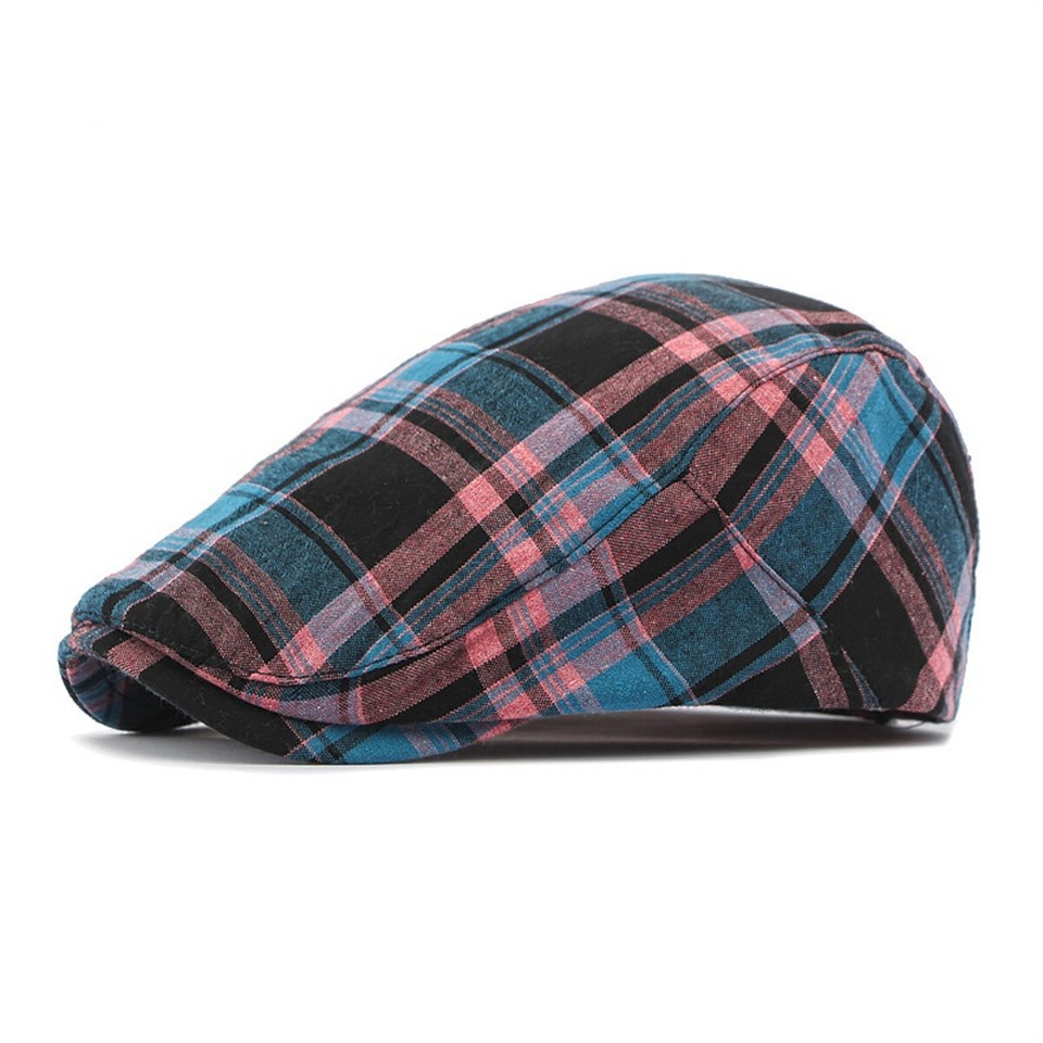 Men Women Plaid Ivy Newsboy Cabbie Gatsby Golf Beret Flat Hat Thin ...