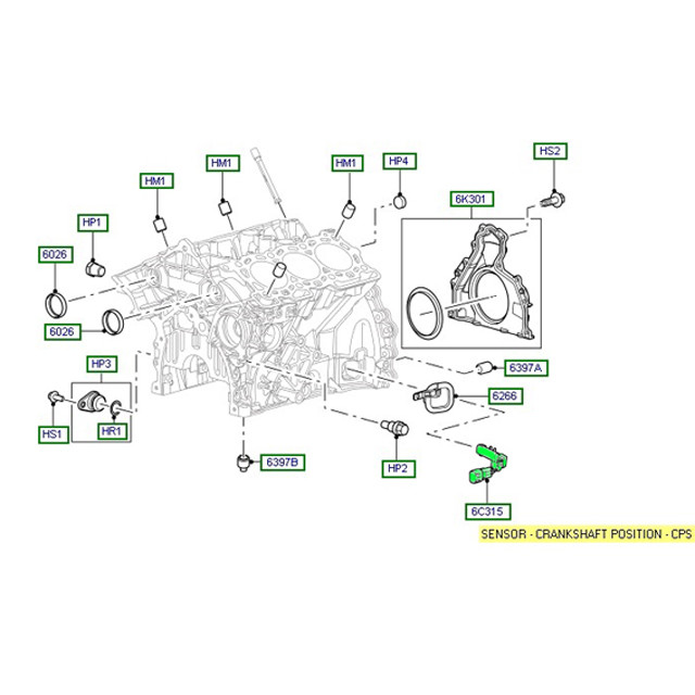 LAND ROVER CRANKSHAFT POSITION SENSOR CPS LR126062 OEM | eBay