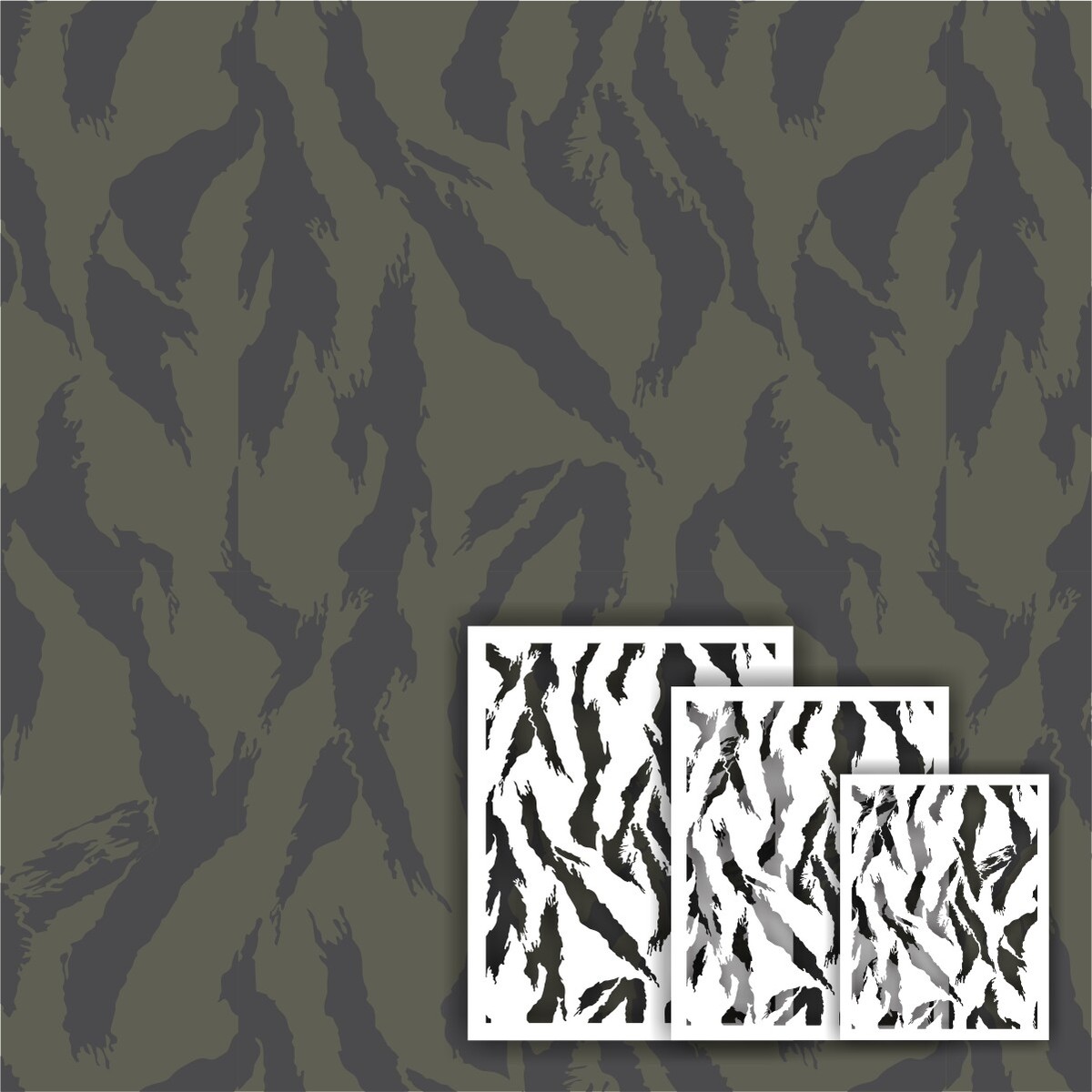 Tiger Stripe Pattern Stencil