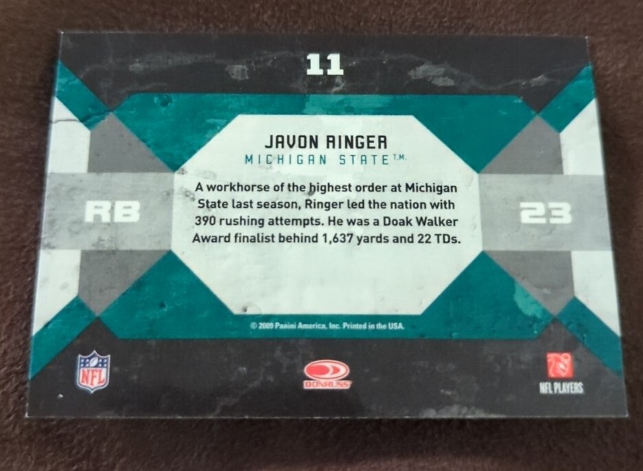Javon Ringer 2009 Threads College Greats Card #11 Michigan State NM! | eBay