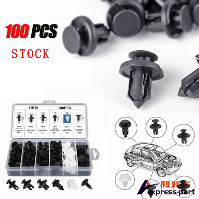 100x Fixing Fastener Kit Fender Liner Push Type Retainer Clips for Ford ...