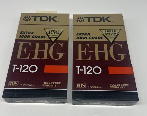NEW 2 Pack TDK EHG Extra High Grade T120 Blank VHS Tape Sealed Avilyn ...