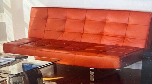Modern Leather Faux Fold Down Futon Sofa Bed Couch Sleeper Furniture ...